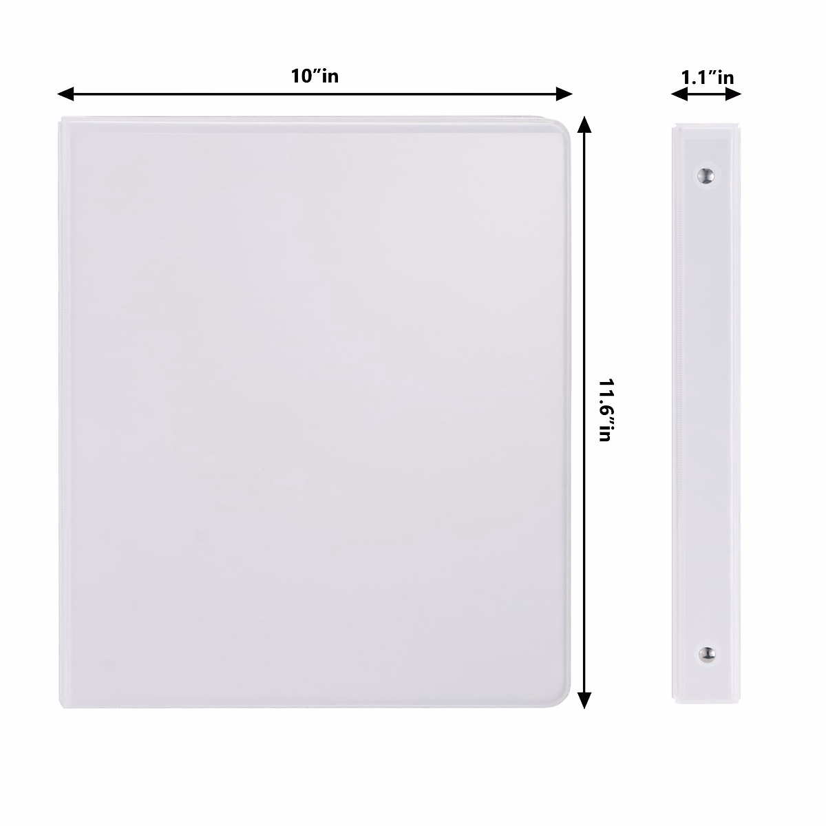 COMIX Sturdy 3 Ring Binder 0.5 inch with Clear View Cover, 1/2" Round Ring View Binder, PVC-Free, 100 Sheets Capacity of US Letter Size Paper, Office ＆ School Supplies, 12 Pack (White)