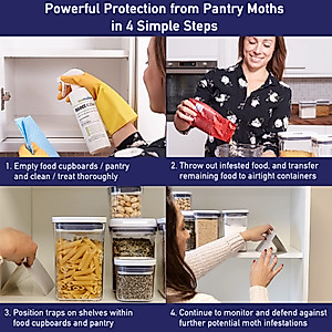 MothPrevention Powerful Pantry Moth Traps Pack of 6 | Moth Killer with Pheromones | Kitchen Moth Trap for Your Home | Maximum Pheromone Dispersal | No Odor