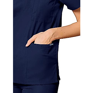 Adar Universal Unisex Scrubs - V-Neck Tunic Scrub Top - 601 - Navy - L