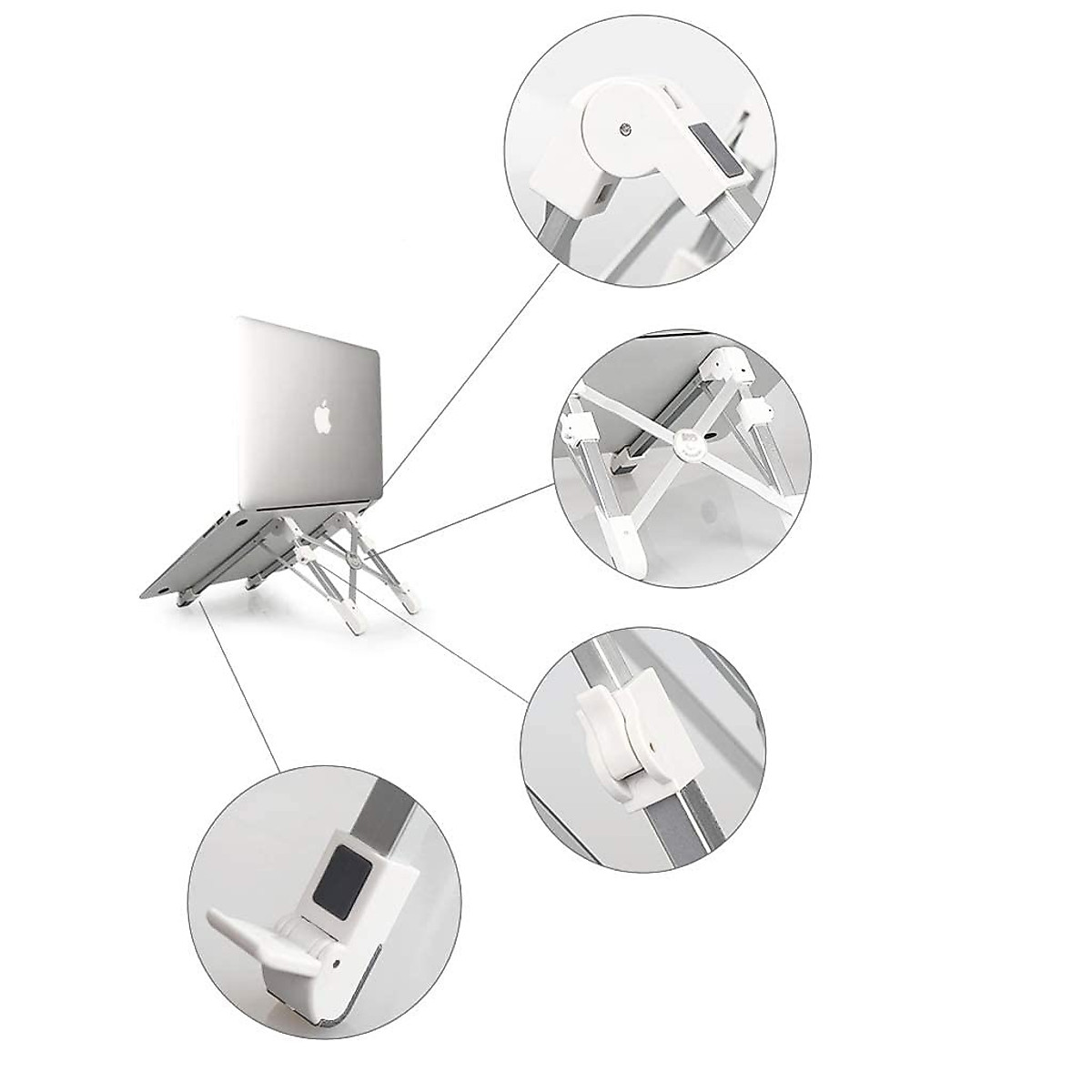 YLYAJY Laptop Stand Desk Tray for Bed, Aluminium, Adjustable Portable Folding Standing Desk Computer Riser (Color : D)