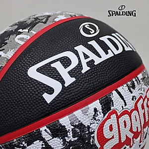 Spalding Graffiti Rubber Basketball Official Full Size 7 (Black-Red)