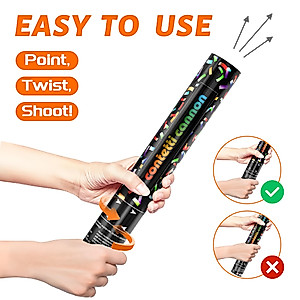 6 Pack Streamer Cannons Ribbon Poppers, Multicolor Streamers Ribbons, Party Poppers for Celebration, Birthday, Graduation, Wedding, New Years Eve (12inch)