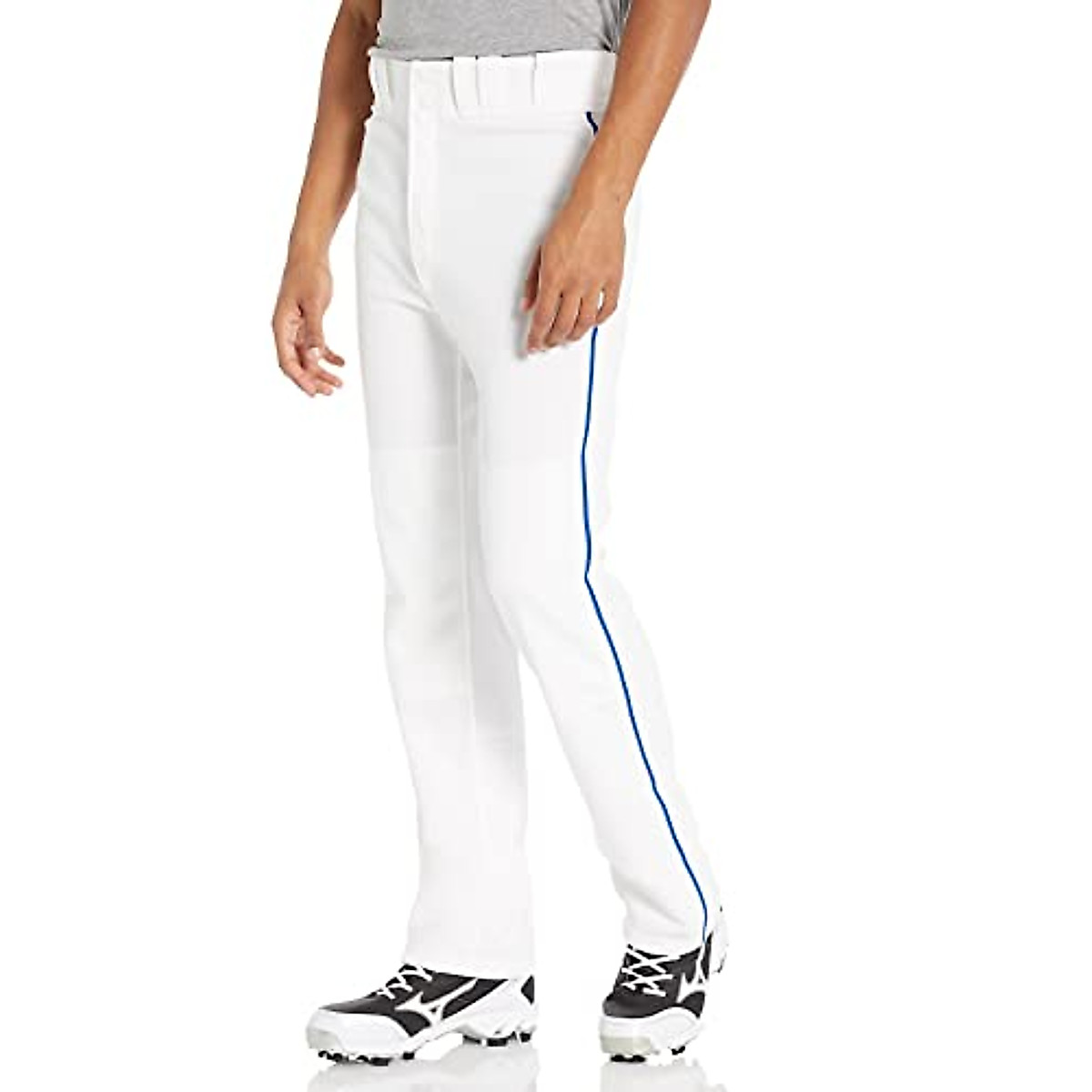 Mizuno Adult Men's Premier Pro Piped G2 Baseball Pant, White-Royal, Medium