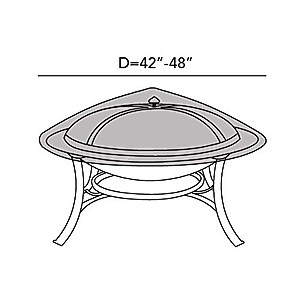 Covermates Round Firepit Top Cover – Water-Resistant Polyester, Adjustable Buckle Straps, Fire Pit Covers-Charcoal