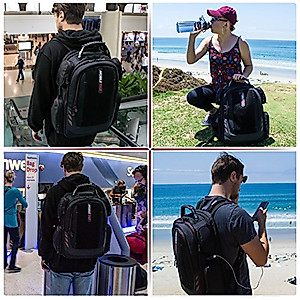Core Gaming Laptop Backpack From Mobile Edge Core Gaming, 17.3 Inch, External USB 3.0 Quick-Charge Port w/Built-in Charging Cable, Patch Panel - Black w/Red Trim - MECGBPV1