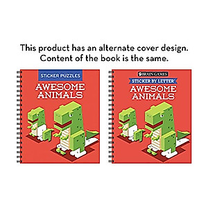 Brain Games - Sticker by Letter: Awesome Animals (Sticker Puzzles - Kids Activity Book)