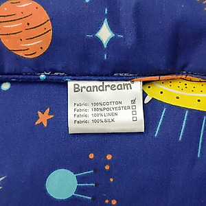 Brandream Baby Boys Crib Bedding Sets Outer Space Rocket Planet Astronaut Nursery Bedding Set,3 Piece Baby Newborn Crib Comforter Sets 100% Cotton, Navy/White