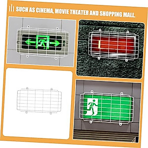 BUTIFULSIC 2pcs Protective Guard for Emergency Light Emergency Light Protector White Exit Sign Protective Cover Wall Mount Exit Sign Wire Guard Iron