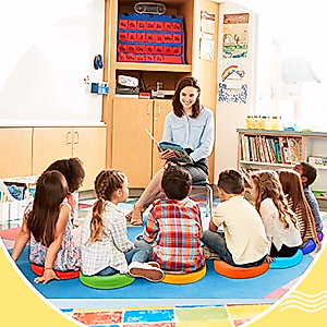 Marsui 8 Pcs 16 Inch Round Floor Cushions Flexible Seating Cushions 3.2 Inch Thicked Soft Foam Circle Seats Round Floor Seating Assorted Colored Floor Cushion for Kids, Adults, School, Office, Home