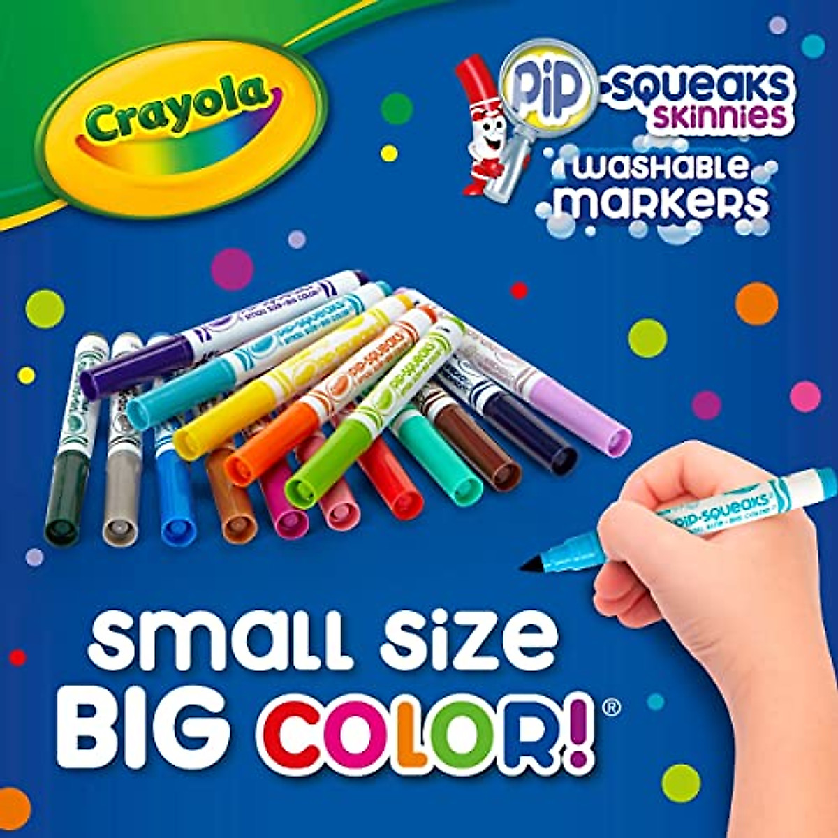 Crayola Washable Pip Squeaks Skinnies Markers, 16 Count, School Supplies, Gifts for Boys and Girls