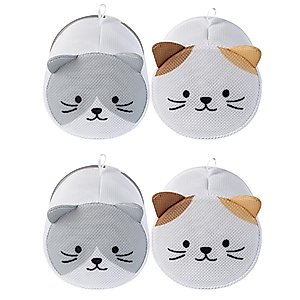 LEACIEN Bra Washing Bags for Laundry,Bras Laundry Bag for Washing Machine Delicate Wash Bag for Underwear,Lingerie,Socks,Undershirt (Cat Set+Cat Set)
