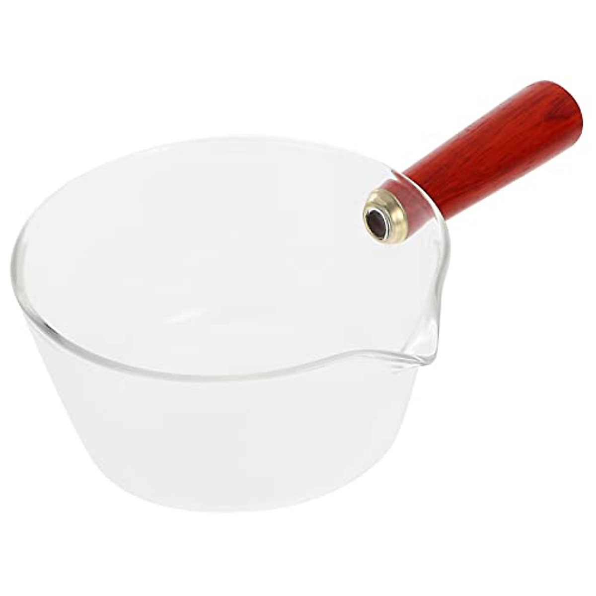 FUOYLOO small milk pot cooking saucepan small soup pot wax melting pot mini butter warmer spouted milk pot 1 qt saucepan with lid small pot serving bowl oven Glass French baby candy