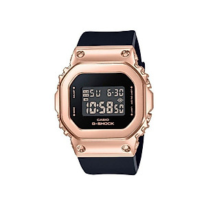 G-Shock Ladies' Casio Digital Rose Gold-Tone and Black Resin Strap Watch GMS5600PG-1