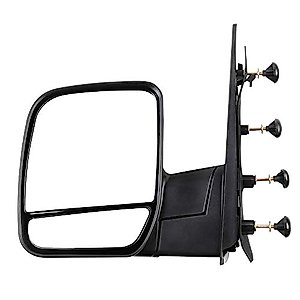 ECCPP Driver Side Mirrors, Left Rear View Mirrors fit 2003-2013 For Ford E-150 E-250 2004-2013 For Ford E-350 E-450 Super Duty E-450 Econoline Black Manual Folding
