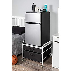 The Fridge Stand Supreme - Drawer Organization - White Frame with Black Drawers