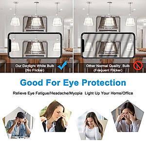 LED Light Bulbs, 100W Equivalent A19 LED Bulbs, 13 Watt Daylight White 5000K, E26 Medium Base LED Bulbs, 1500 Lumens, Non-Dimmable, 24 Packs