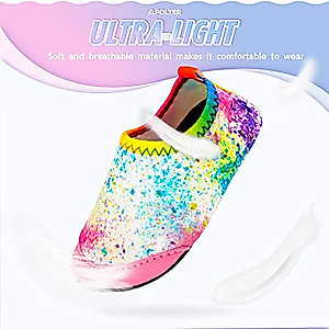 Apolter Baby Boys and Girls Swim Water Shoes Barefoot Aqua Socks Non-Slip for Beach Pool Toddler Kids