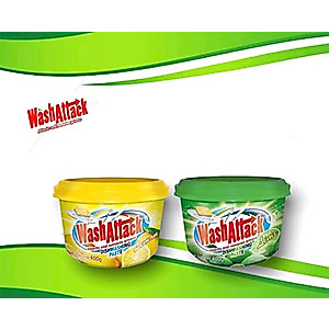 WashAttack Dishwashing Paste Soap 24 Pack (24 x 400g each) Lime - Attacks and Removes Grease