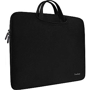 Laptop Sleeve Bag 15.6 Inch, Durable Slim Briefcase Handle Bag & with Two Extra Pockets,Notebook Computer Protective Case for 15 15.6 inch HP, Dell, Acer, Asus, Chromebook, Ultrabook, Black