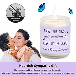 Memorial Scented Candles Gifts Baskets for Loss of Loved One, Sympathy Bereavement Thoughtful Grief Gift Ideas for Women, 7oz Lavender Candle, Healing Bracelets, Condolences Card, Sorry for Your Loss