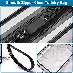 CGBE TSA Approved Toiletry Bag With Handle, Clear Toiletry Bag Quart Size Travel Bags For Toiletries Carry On Cosmetic Makeup Pouch For Men