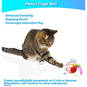 QUVOVID Cat Toys 6 Packs Cat Ball Toys, Metal Cage Balls with Mice & Bells, Cat Toys for Indoor Cats and Kitten, Interactive Cat Toys Cat Bell Balls, Mouse Toys, Kitten Toys Promote Physical Exercise