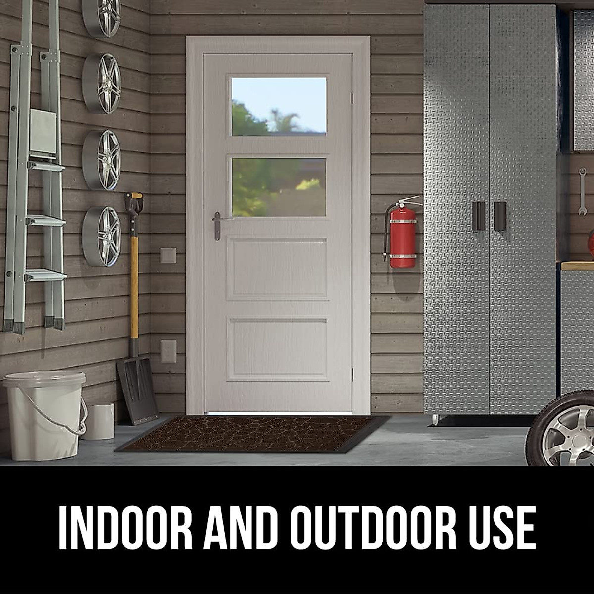 Gorilla Grip 100% Waterproof All-Season WeatherMax Doormat, Durable Natural Rubber, Stain and Fade Resistant, Low Profile, Indoor Outdoor Door Mats, Easy Clean Entrance Mat, 17x29, Dark Brown Pebble