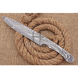 HUNTEX Unique Custom Handmade Hand-Forged Twist Pattern Damascus Steel 13 Inch Long Full Tang Razor Sharp Hunting Blank Blade Neck Sticker Knife
