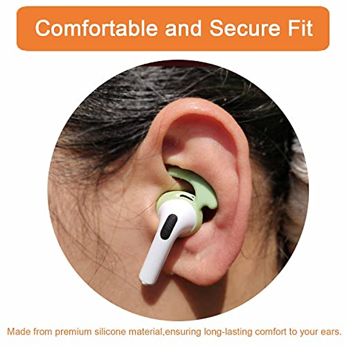 Ear Hooks Ear Covers Compatible with AirPods 3, SUOFEIK Anti-Drop Ear Covers AirPods 3 Accessories for Running, Cycling and Other Indoor-Outdoor Activities (3W+1B)