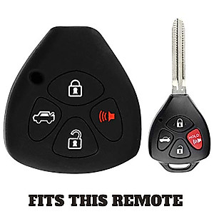 KeyGuardz Keyless Entry Remote Car Key Fob Outer Shell Cover Soft Rubber Protective Case For Toyota Scion HYQ12BBY (Pack of 2)