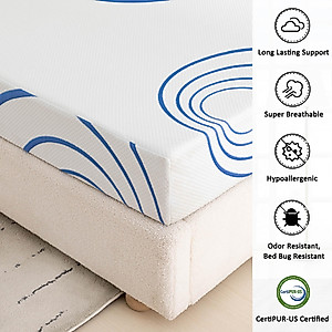 RIDFY Queen Mattress,8 Inch Gel Memory Foam Mattress, Breathable Bed Mattress with Fiberglass Free Cover, Mattress in a Box for Cooler Sleep Supportive,CertiPUR-US Certified (Queen)