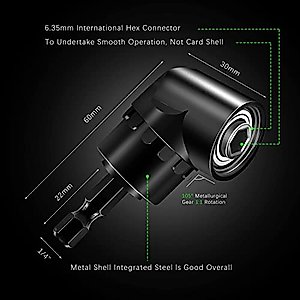 Impact Grade Socket Wrench Adapter Extension Set,3Pcs Hex Socket Adapter Bit+105° Right Angle Drill Attachment Bit Extension 1/4-inch Hex Drive Drill Bit Power Socket Screwdriver Set Holder Adaptor