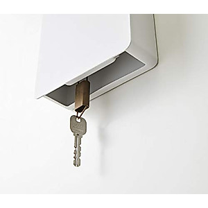 Yamazaki Home Square Magnetic Cabinet-Keychain Holder Organizer | Steel | Key Storage, One Size, White