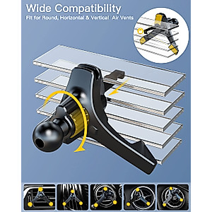 ZEEHOO Universal Air Vent Clip for Car Mount with [ Diameter 0.67 in (17 mm)] Joint Ball, Phone Vent Clip for Most Car Phone Holder & Wireless Car Charger