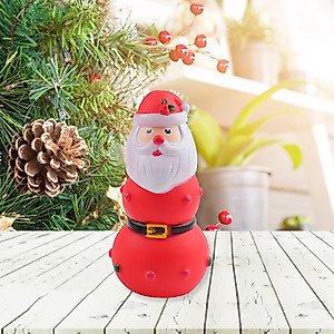 jyibinee Elastic Tough Pet Toy for Teeth Cleaning Interactive Christmas Bite-Resistant Teeth-Cleaning Rubber Dogs with Built-in Sound Xmas Santa Claus