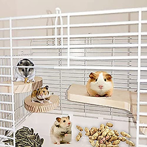 Chinchilla Cage Accessories Wooden Platform,Rat Cage Accessories Chinchilla Toys Dwarf Hamster Cage Standing Pedals, Sturdy Standing and Jumping Wooden Board for Rat Cage Chinchilla Cage Parrot Cage
