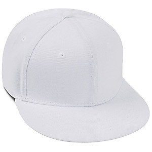 Classic Flat Bill Snapback Hats for Men Women, Hip Hop Style Unisex Adjustable Plain Baseball Cap-White
