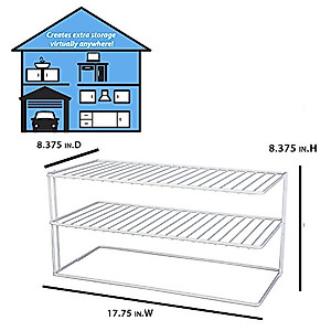 Panacea Grayline 40126, Large Two Shelf Organizer, White