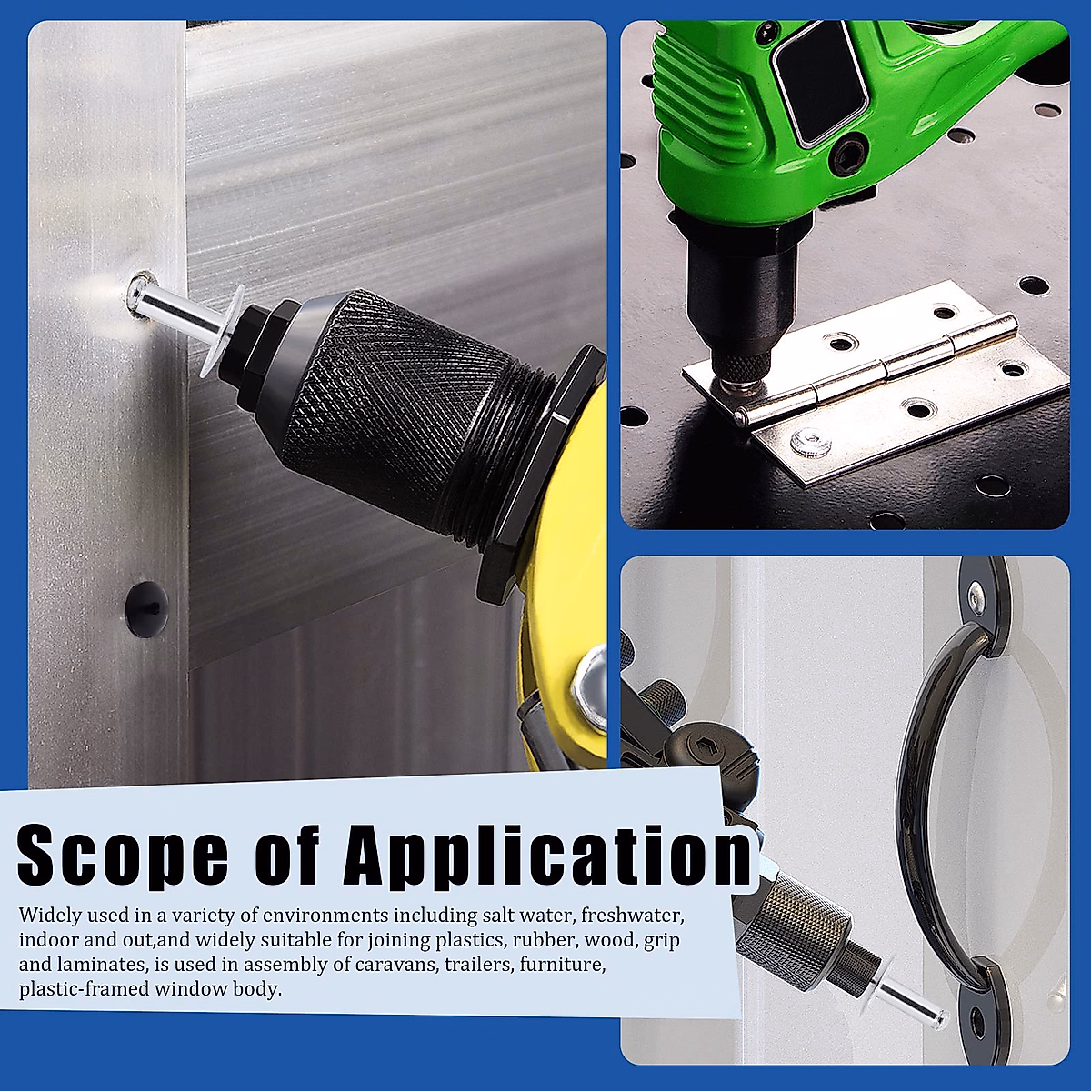 Glarks 125Pcs 5 Sizes Large Flange Aluminum Blind Rivets Pop Rivets Assortment Set for Joining Metal Plate Pipe Automotive