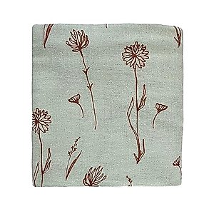 Leyl&Ari Muslin Swaddle Baby Blanket | 100% Organic Cotton Receiving Wrap (Wildflowers/Blue)