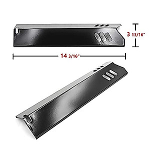 Hongso 3-Pack 14 3/16 Inch Porcelain Steel Heat Plate, Heat Shield, Heat Tent, Burner Cover Replacement for Uniflame GBC1030W, GBC1030WRS, GBC1030WRS-C, GBC1134W, GBC1134WRS Model Grills, PPA5813
