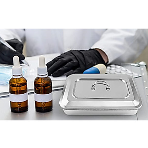 QWORK Medical Surgical Trays, 2 Pack Stainless Steel Dental Instruments Organizer Holder Sterilization Tray for Lab Instrument Supplies, 11.8" x 7.8" x 2"