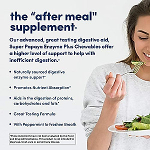 American Health Super Papaya Digestive Enzyme Plus Chewable Tablets, 400 Count
