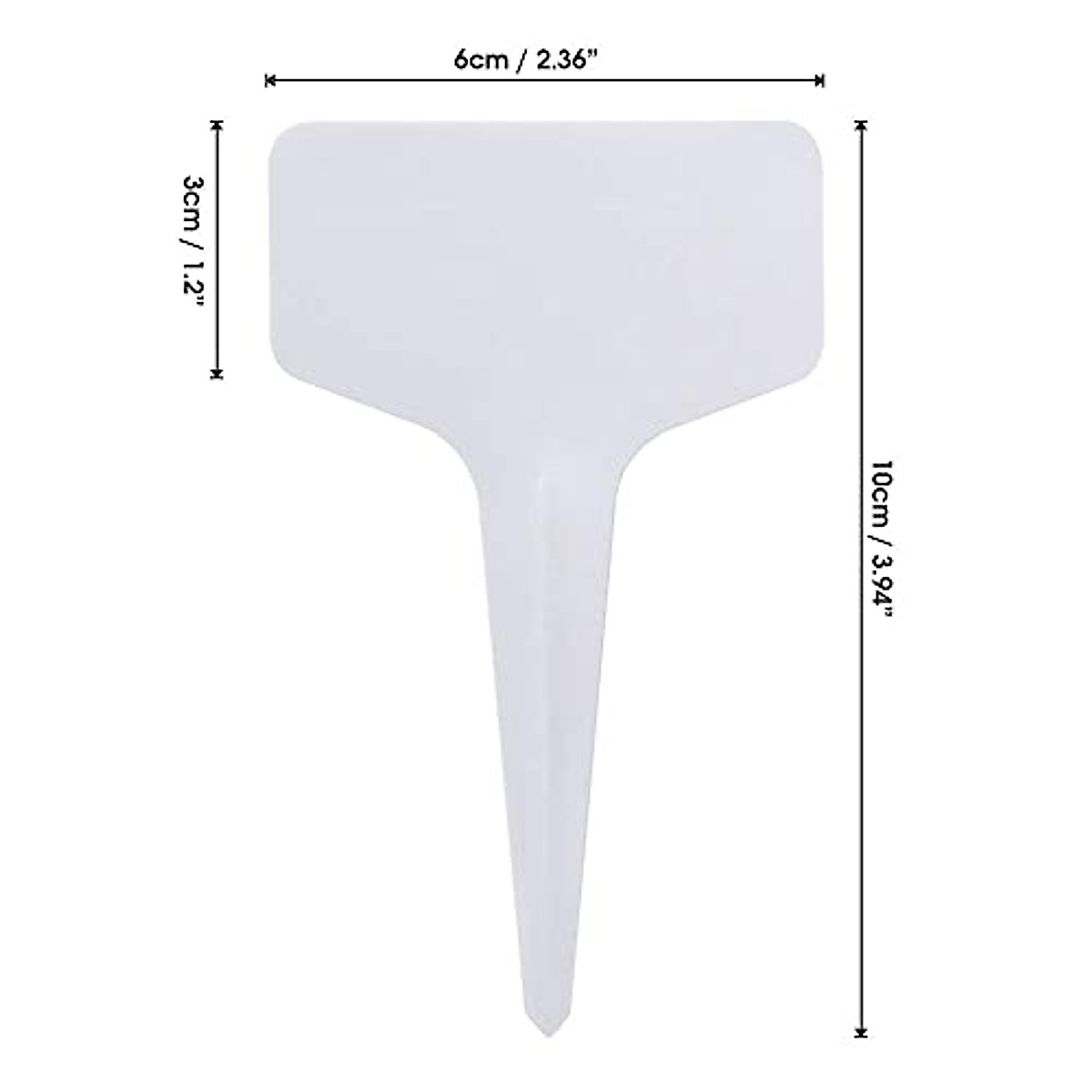 100Pcs Plastic Plant Labels, T-Type Tags Waterproof Re-Usable Nursery Garden Label for Flower Vegetables Herb Signs, White