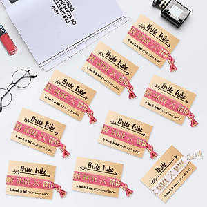 Bridemaid Love Knot Bracelets set - Mookoo 9 Set Bride Tribe Hair Tie and Bracelets Bridal Shower Cuff for Girls Women (bride tribe with 9 bags)