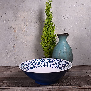 Merritt Navy Anchors by Kate Nelligan 8" Melamine Salad Bowl Serving Dish