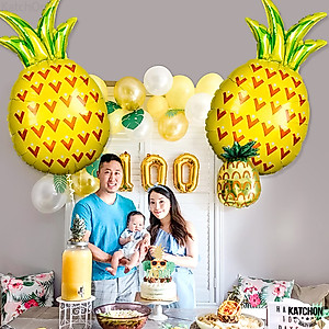 KatchOn, Giant Pineapple Balloons Decorations - 32 Inch | Pineapple Mylar Balloon for Pineapple Party Decorations | Tropical Balloons for Pineapple Birthday Decorations, Fruity Tutti Party Decorations