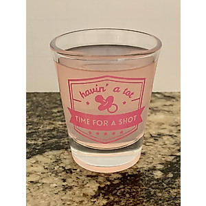GO FROZEN Baby Announcement Shot Glass-Pregnancy Reveal Grandparents/Uncle/Aunt/Husband-Were Having a Baby Announcements-Baby Girl Pink