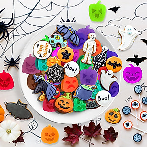 Halloween Pumpkin Candy Gummy Molds Silicone, 60 Cavity Non-Stick Pumpkin Silicone Molds for DIY Gummies, Candy, Chocolate, Jelly, Ice Cube, Dog Treats, Halloween Decor