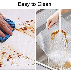 Refrigerator Liners,HASUPROFI EVA Refrigerator Mats for Shelves,Washable Can Be Cut Fridge Shelf Liner,Waterproof Fridge Pads Mat Drawer Table Placemats(White/6)